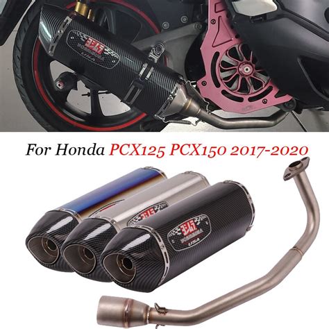 오토바이 요시무라 배기 수정된 머플러 이스케이프 Db 킬러 혼다 Pcx125 Pcx150 2017 2018 2019 2020
