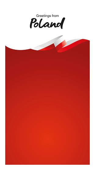 폴란드에서 인사드립니다 스토리 및 릴스를 위한 편집 가능한 Instagram 템플릿 소셜 미디어 템플릿 폴란드 국기 리본과 편집 가능한 프레임이 있는 두 번째 페이지 빨강에