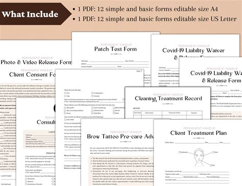 Microblading Consent Form Consultation Editable Pmu Client Etsy