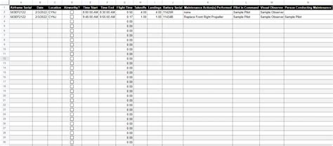 Flight Log Template
