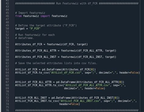 Python Code To Run Featurewiz On The 3 Data Frames And Save The
