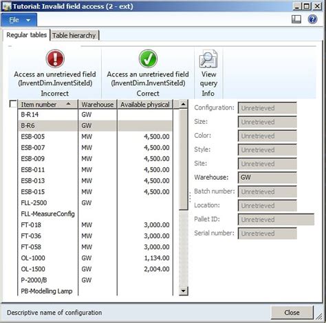 microsoft dynamics ax tutorial ax 2012 invalid field access or accessing unretrieved fields