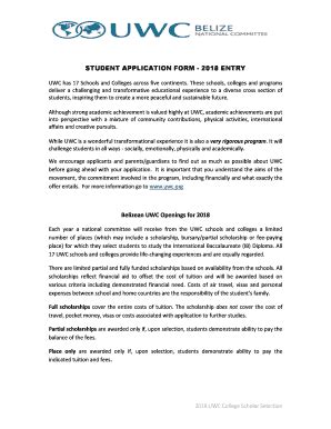Fillable Online Pdf UWC Babe Application Form 2018 UWC Belize Fax Email Print PdfFiller