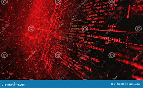 Binary Code Red Glowing Background With Binary Code Aig535 Stock Image Image Of Cyberspace