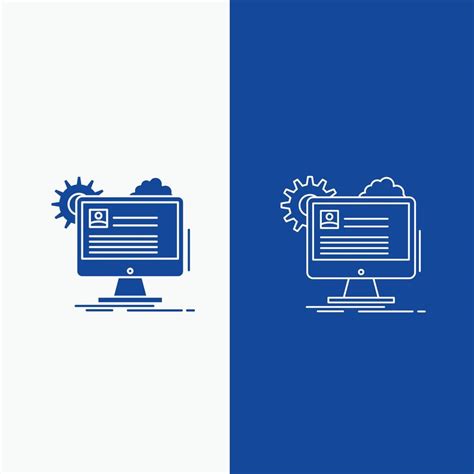 Account Profile Report Edit Update Line And Glyph Web Button In Blue Color Vertical Banner