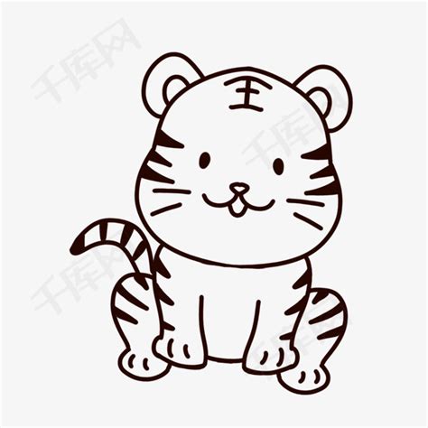 线描老虎素材图片免费下载 千库网