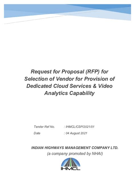Fillable Online Request For Proposal Rfp Engagement Of Cloud Service Fax Email Print