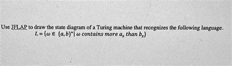 Solved Use Jflap To Draw The State Diagram Of A Turing Machine That