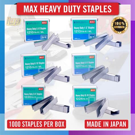 Max Heavy Duty Staples Stapler Bullet Original Small Box Made In Japan Shopee Malaysia