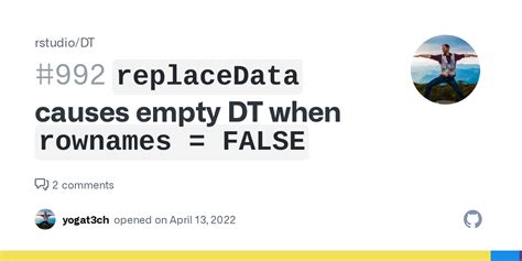 ReplaceData Causes Empty DT When Rownames FALSE Issue Rstudio DT GitHub