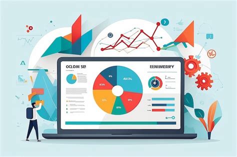 Premium Photo Flat Illustration Web Analytics Design Seo Optimization