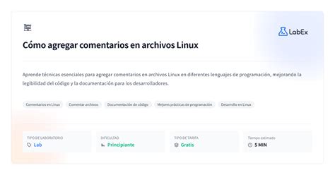 Cómo Agregar Comentarios En Archivos Linux Labex