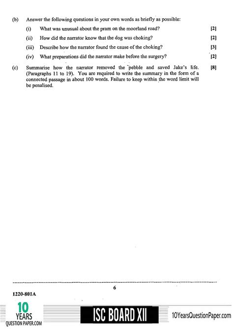Class 12 Isc English Language Paper Image To U