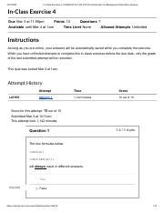 In Class Exercise 4 COMM 205 201 202 203 204 Introduction To Management Information Systems Pdf