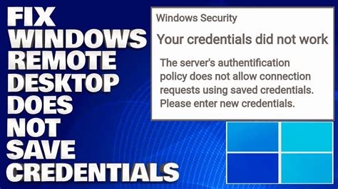 How To Fix Windows Remote Desktop Does Not Save Credentials Solution Youtube