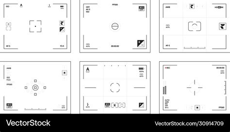 Camera Viewfinder Dslr Ui Interface Template With Vector Image