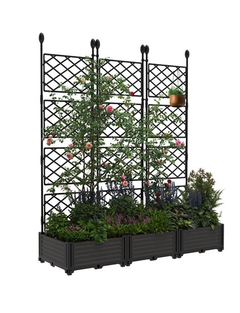 Planter Box With Lattice Trellis Planter Box For Climbing Plants Vines