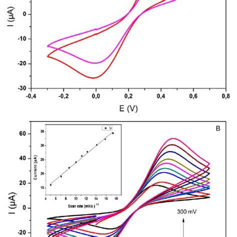 A Cyclic Voltammograms Of Unmodified And Modified Electrodes In 10 Download Scientific
