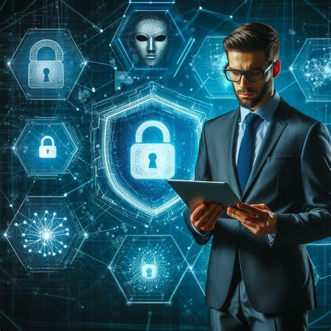Security Data Cyber And Technology Concept With Icon Premium Ai