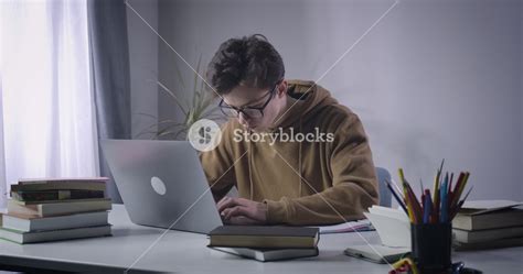 Excited Caucasian Nerd Babe Typing Fast On Laptop Keyboard Absorbed College Babe Searching