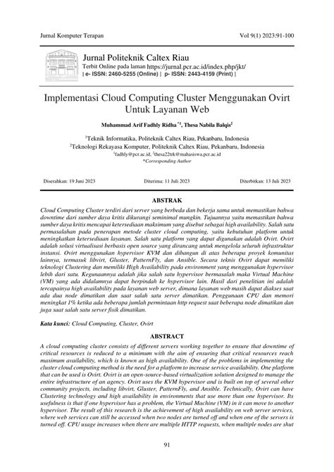 Pdf Implementasi Cloud Computing Cluster Menggunakan Ovirt Untuk