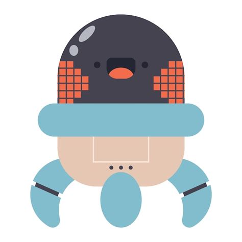 흰색 배경에 격리된 우주복 벡터 만화 캐릭터 삽화의 로봇 프리미엄 벡터