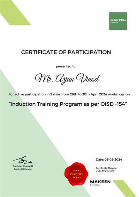 Arjun Vinod On Linkedin Certified Safetyfirst Oisd154