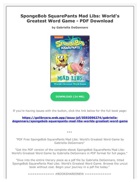 Pdf Free Spongebob Squarepants Mad Libs Worlds Greatest Word Game By