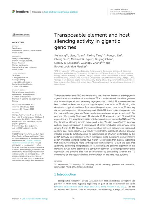 Pdf Transposable Element And Host Silencing Activity In Gigantic Genomes