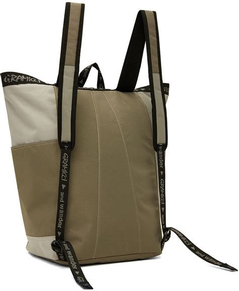 And Wander Beige Gramicci Edition Multi Patchwork 2way Backpack And Wander