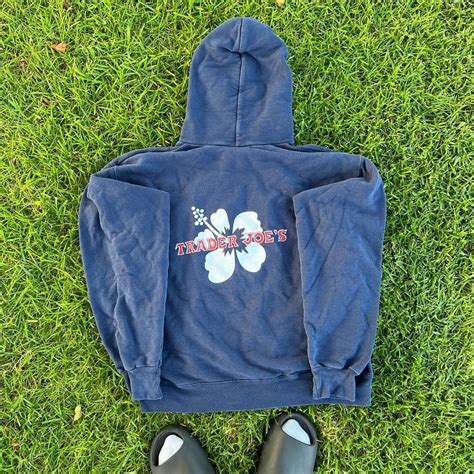 Vintage Trader Joes Print Hoodie Y2k Depop