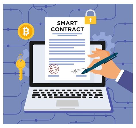 Premium Vector Smart Contract Digital Contract In Flat Design