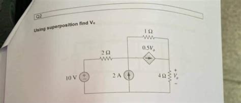 Solved Using Superposition Find Vo Chegg