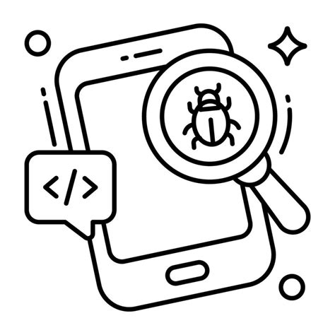 Virus Under Magnifying Glass Debugging Icon 33312753 Vector Art At