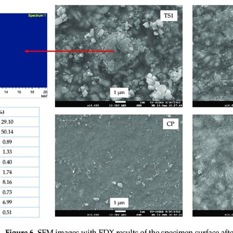 Sem Images With Edx Results Of The Specimen Surface After Immersing In