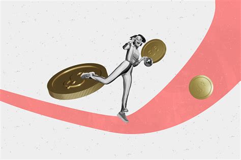 합성 경향 삽화 스케치 이미지 사진 콜라주 젊은 여자 보류 디스코볼 파티 댄스 산책 풍부한 돈 동전 성공 목표 방향 25 29세에 대한 스톡 사진 및 기타 이미지 Istock