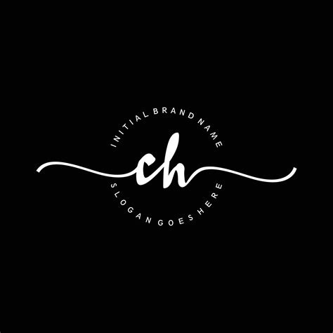 Initial Ch Handwriting Logo Template Vector 13194096 Vector Art At Vecteezy