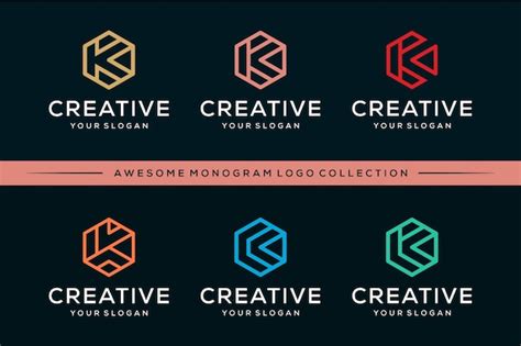 추상 초기 K 모노그램 로고 디자인 서식 파일 프리미엄 벡터