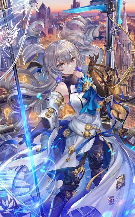 Safebooru 1girl Ahoge Bare Shoulders Black Gloves Blush Breasts