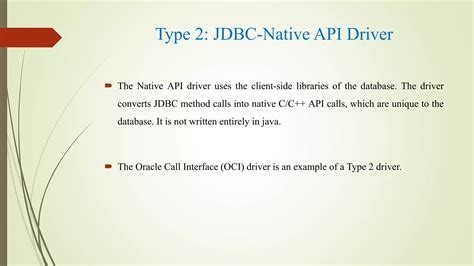 Types Of Drivers In Jdbc Pptx