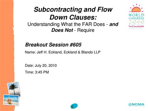 Ppt Subcontracting And Flow Down Clauses Understanding What The Far