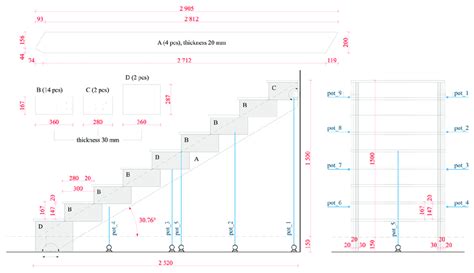 Construction Scheme Of Segment Stringer Staircase For Staircase Download Scientific Diagram