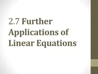 PPT Applications Of Linear Equations PowerPoint Presentation Free Download ID