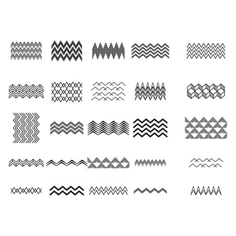 Premium Vector A Set Of Different Patterns With The Word Zig Zag On Them