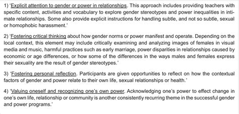 Programme Characteristics Of Effective Sex Education Programmes