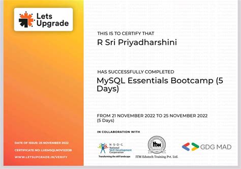 sri priyadharshini r on linkedin letsupgrade programming gdg nsdc