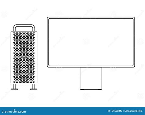 Personal Computer System Unit With Monitor Concept Stock Vector Illustration Of Digital