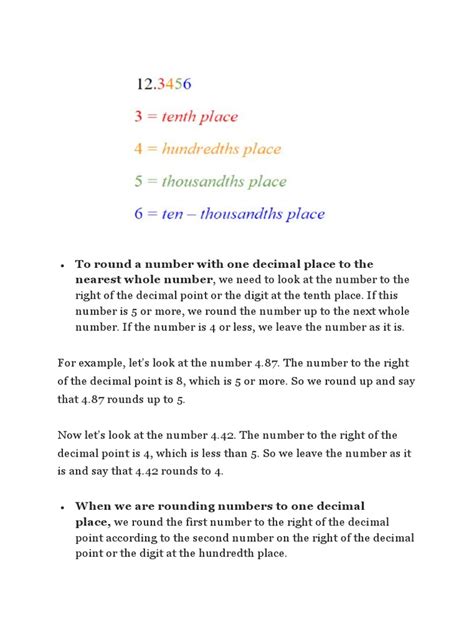 How To Round Up A Number To One Decimal Place Pdf