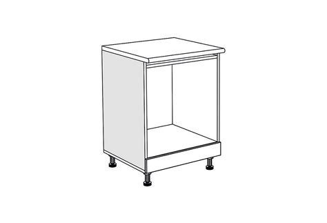 Кухненски шкаф долен за вградена фурна In Mdf D60 R кашмир гланц • Модулна кухня In Mdf кашмир