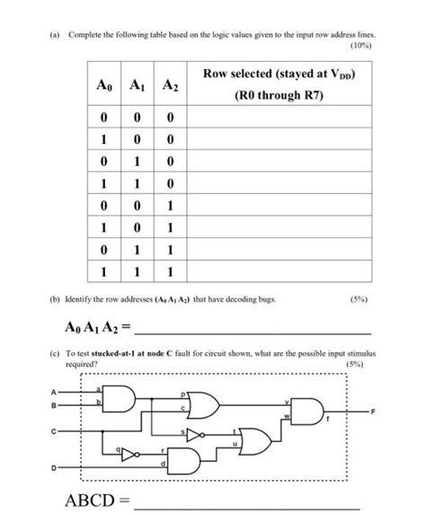 Solved 6 A Row Address Decoder Is Shown Below This Decoder